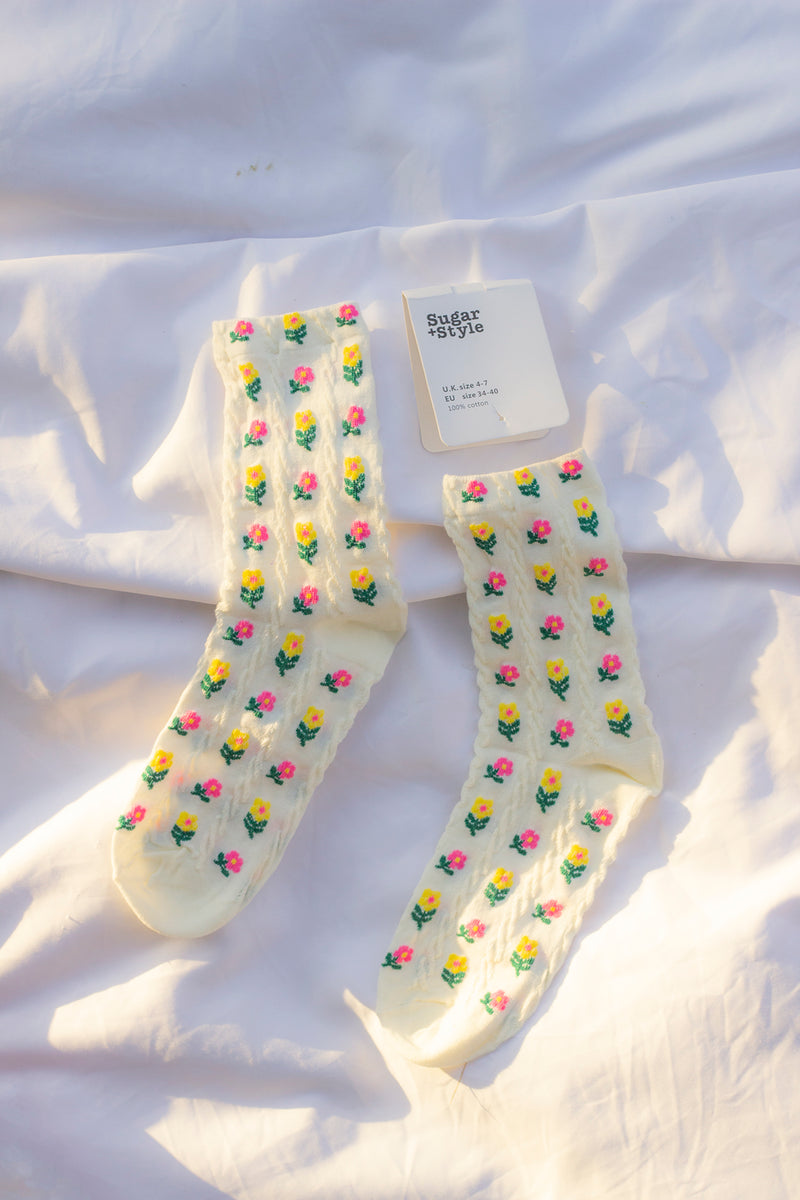 Mini Flower Print Socks – Sugar + Style